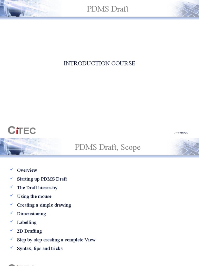 PDMS Draft: Introduction Course | PDF | Button (Computing) | Menu (Computing)