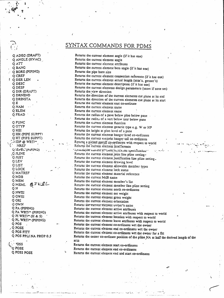 PDMS Command Common 2 PDF | PDF