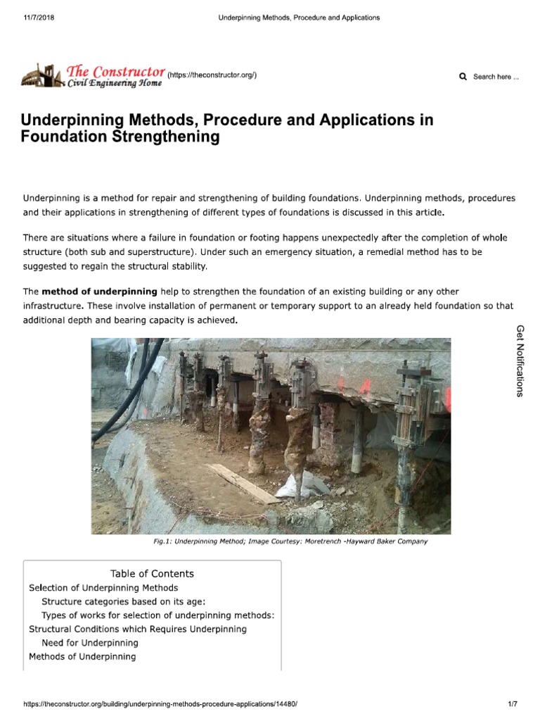 Foundation Underpinning | PDF
