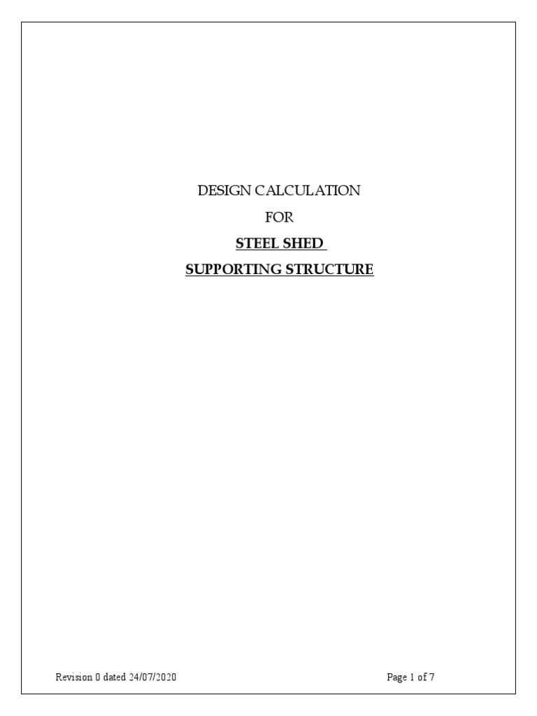 Steel Shed Design Calculations | PDF | Strength Of Materials | Chemical ...