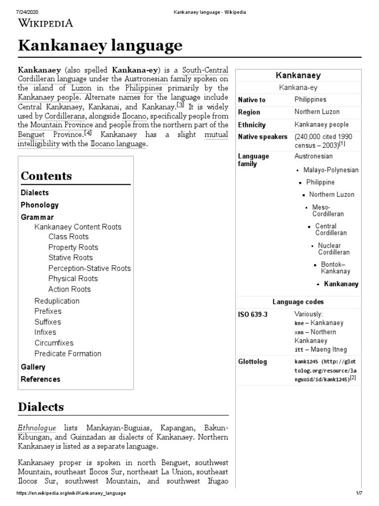 Kankanaey Language - Wikipedia | PDF | Semiotics | Linguistics