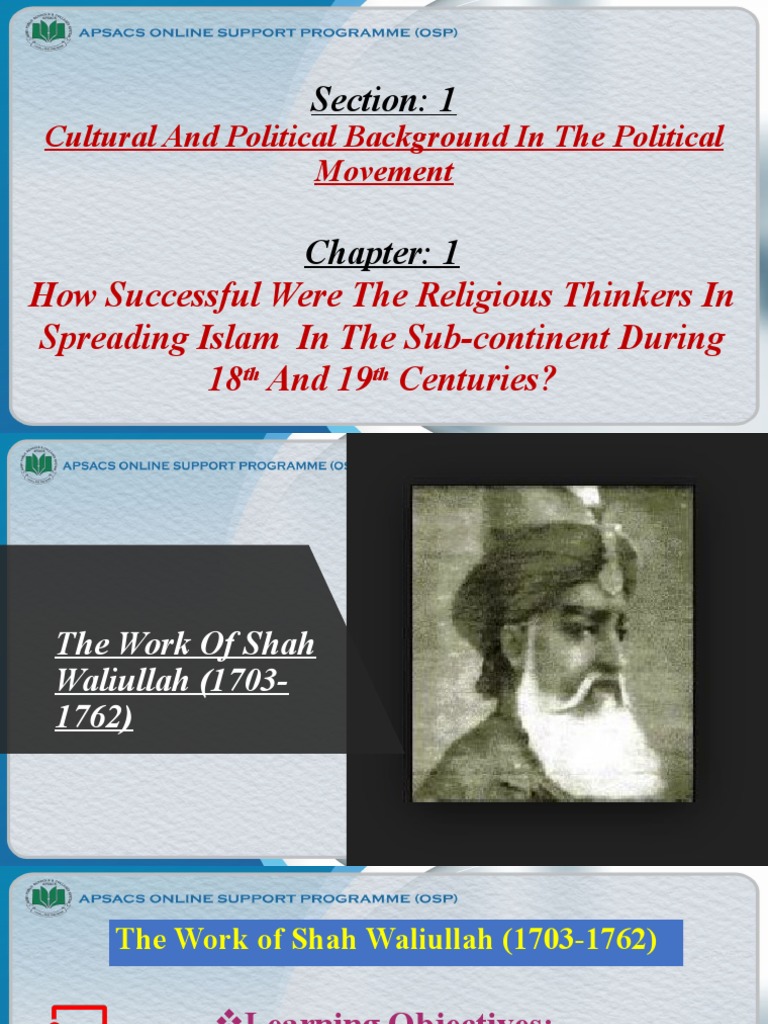Shah Waliullah | PDF | Islamic Branches | Religious Faiths