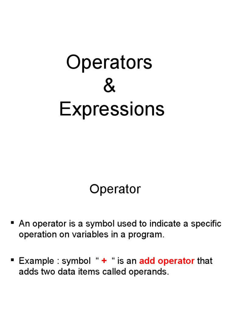 Operators & Expressions | PDF | Division (Mathematics) | Numbers Operators & Expressions | PDF | Division (Mathematics) | Numbers