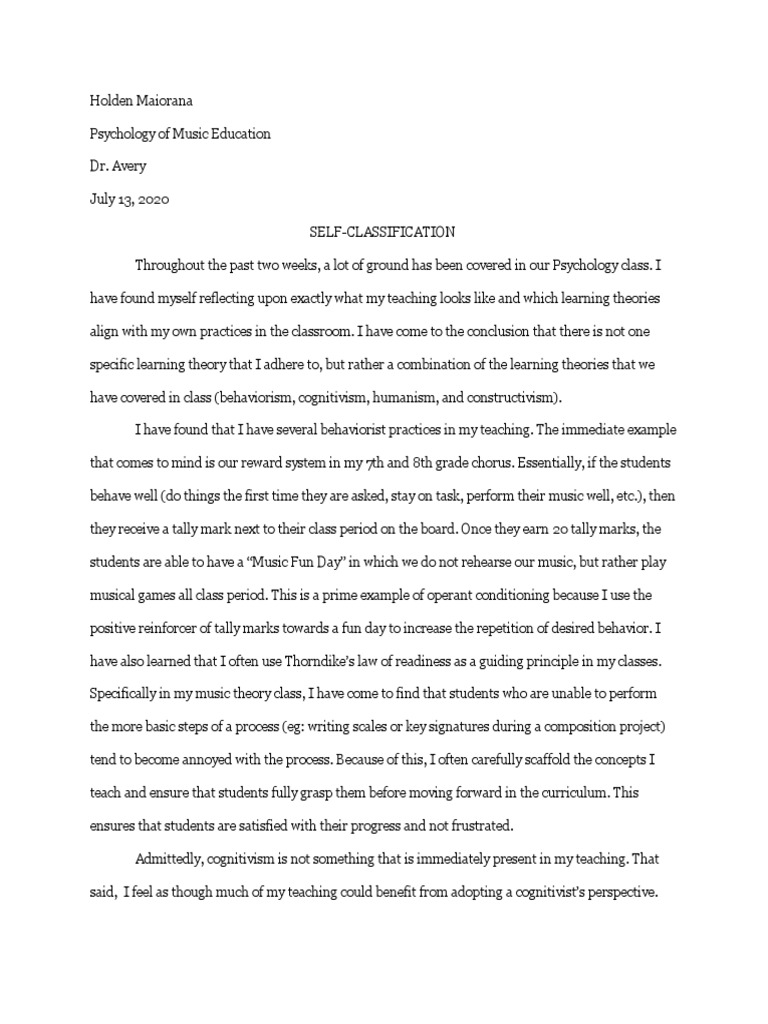 Self Classification | PDF | Schema (Psychology) | Constructivism ...