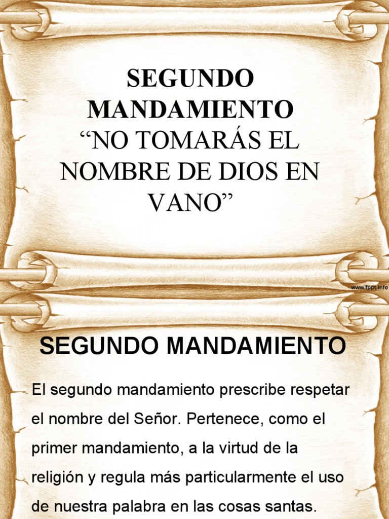 Segundo Mandamiento Para Niños