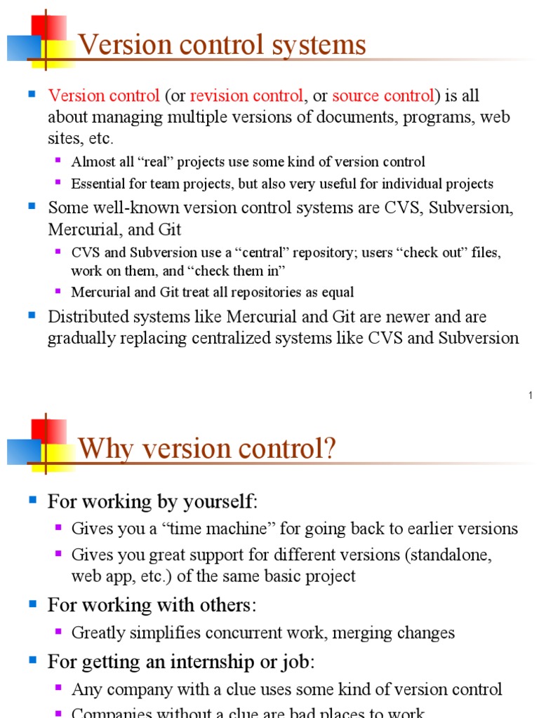 Version Control Systems | PDF | Version Control | Application Software