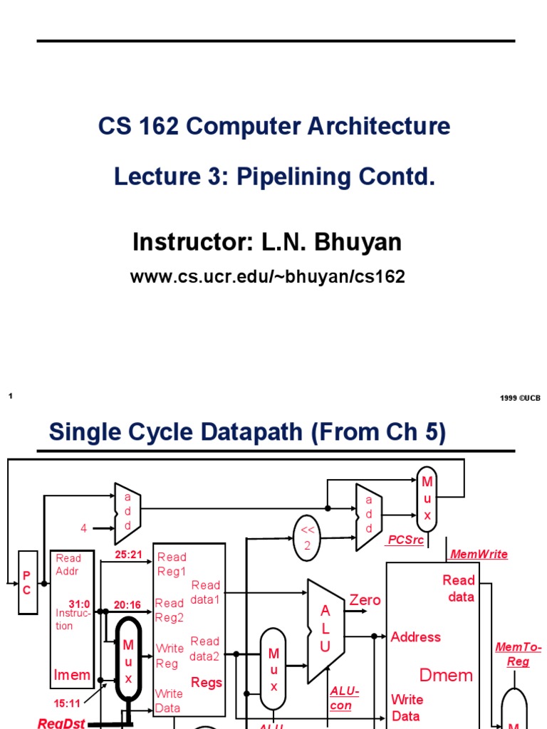 CS 162 Computer Architecture Lecture 3: Pipelining Contd.: Instructor ...