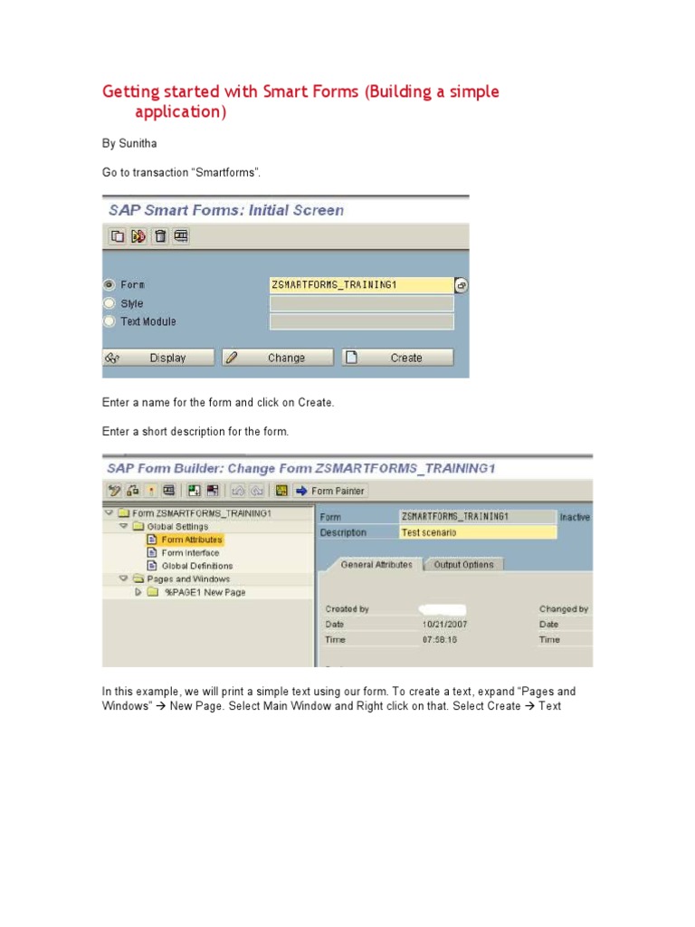Getting Started With Smart Forms | PDF | Parameter (Computer ...