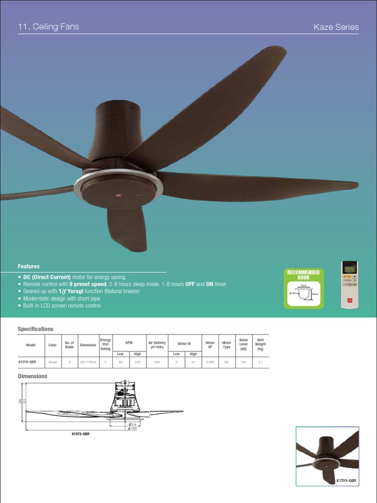 Ceiling Fans Kaze Series: F Yuragi Function (Natural Breeze) | PDF