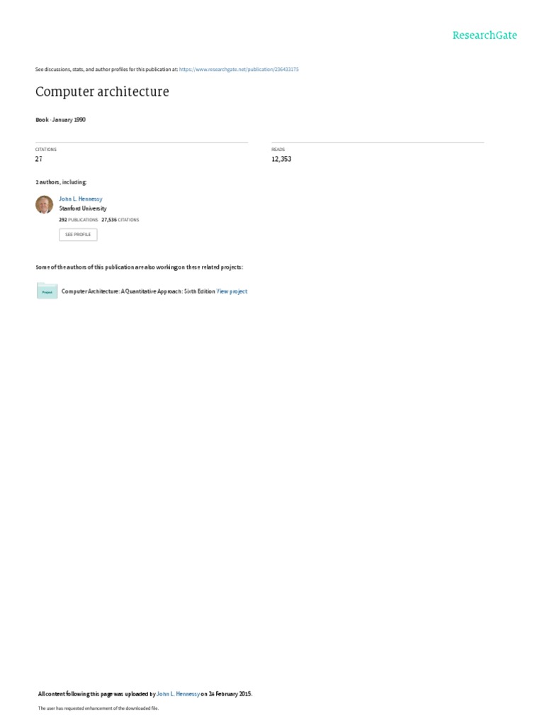 Computer Architecture PDF | PDF | Computer Data Storage | Input/Output