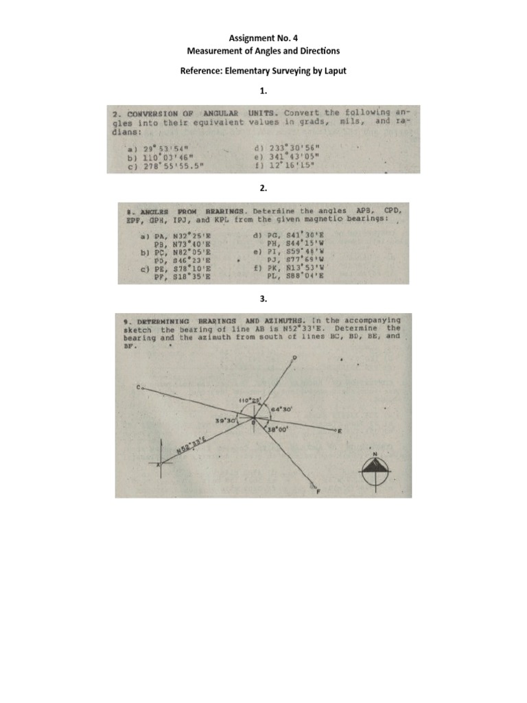 Assignment No. 4 - Measurement of Angles and Directions | PDF