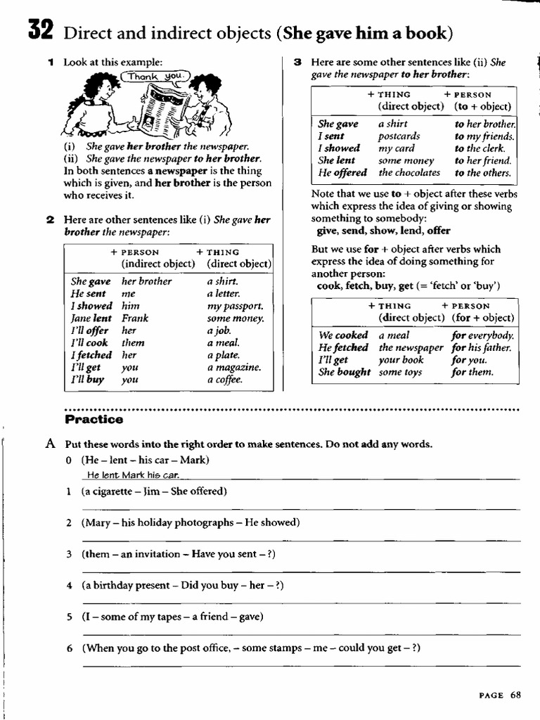 Direct and Indirect Objects Explained | PDF | Object (Grammar ...