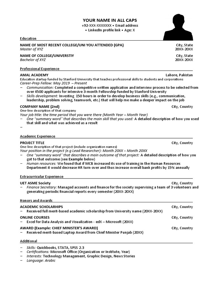 Your Name in All Caps: Name of Most Recent College/Uni You Attended ...