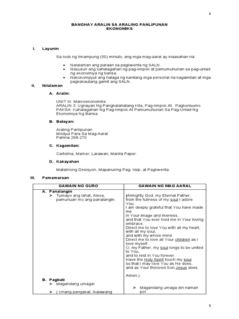 BANGHAY ARALIN Final | PDF