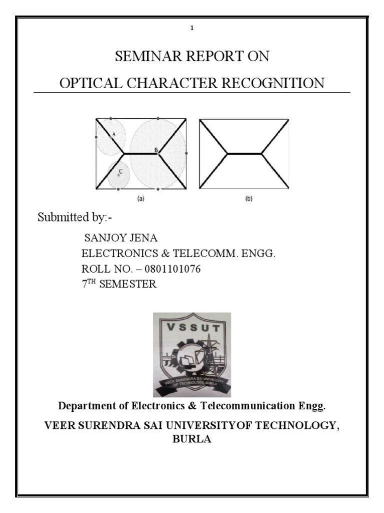 Seminar Report On Optical Character Recognition: Submitted By | PDF ...