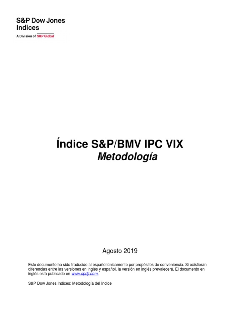 Methodology SP BMV Ipc Vix Index Spanish | Descargar gratis PDF | Standard & Poor's | Opción ...