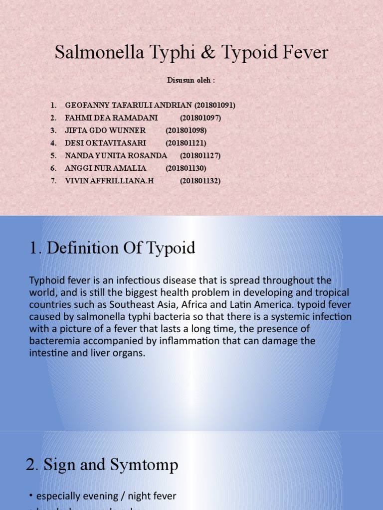 Salmonella Typhi & Typoid Fever | PDF | Salmonella | Microbiology