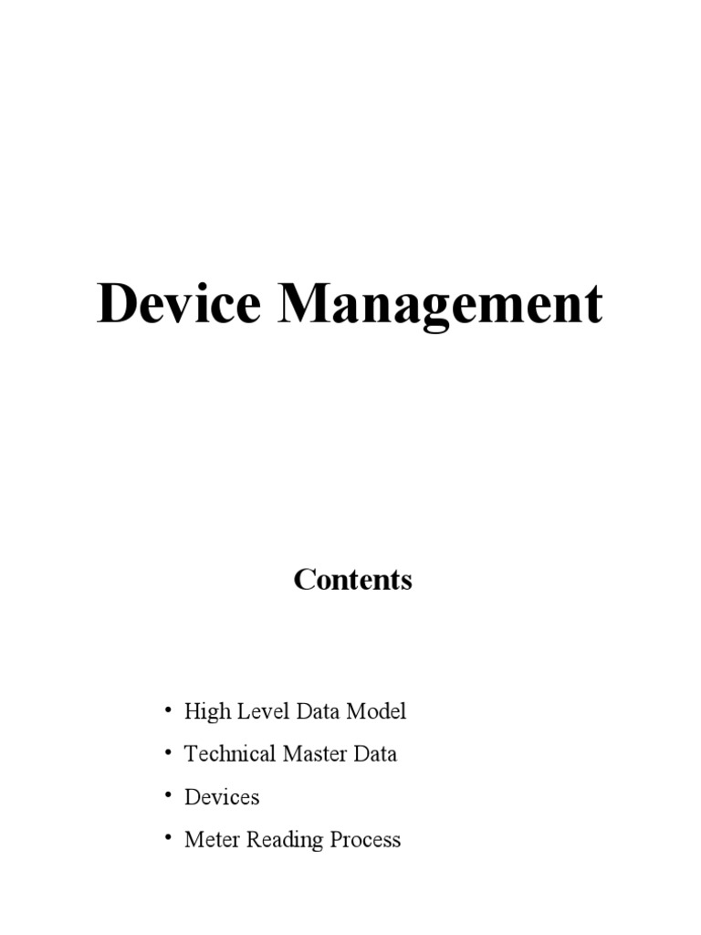 SAP ISU Device Management Overview | PDF | Utility | Data