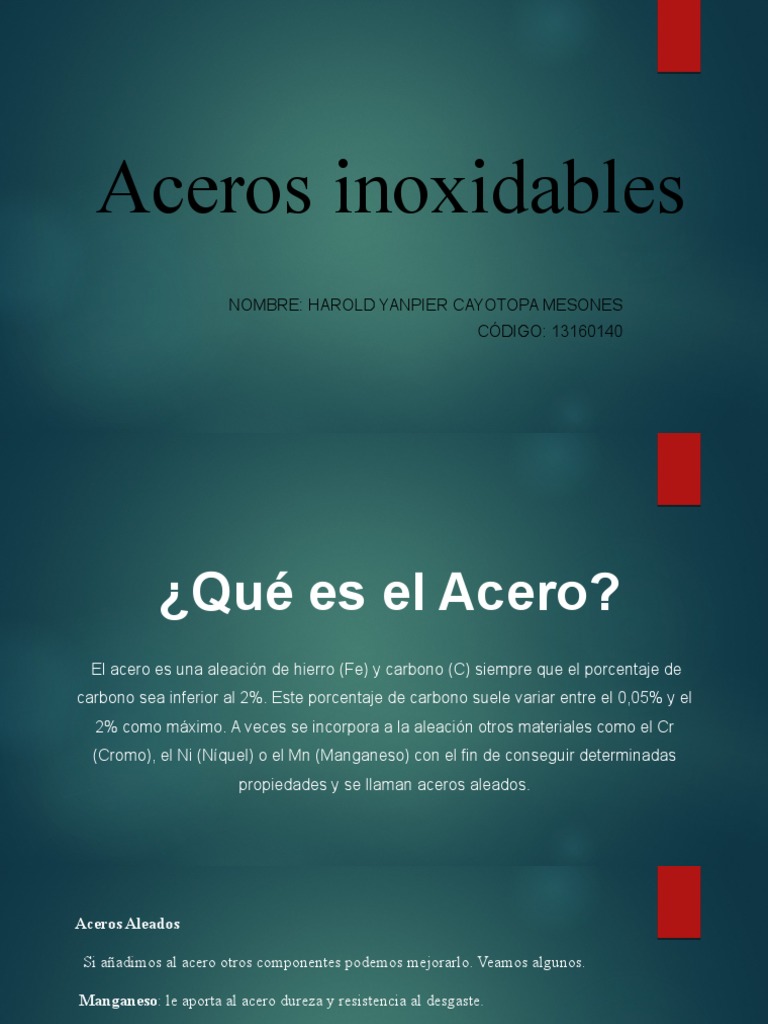 Propiedades y aplicaciones de los aceros inoxidables | PDF | Acero ...