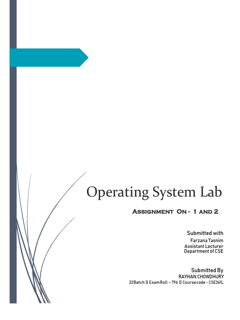 Operating System Lab Assignment On 1 And 2 Pdf 