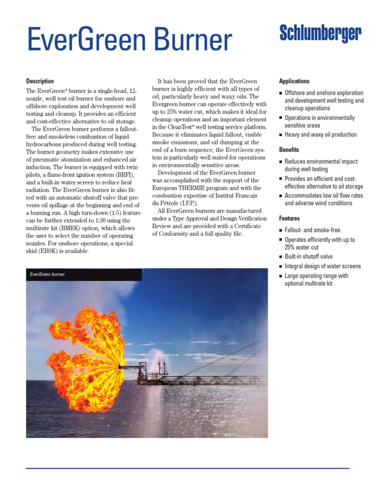 Evergreen Burner: Description Applications | PDF | Combustion | Energy ...