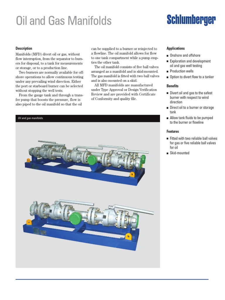 Oil and Gas Manifolds: Description Applications | PDF | Pump | Valve