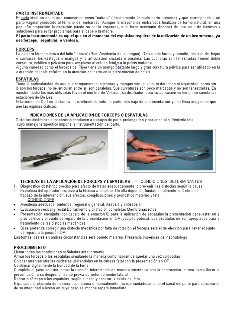 Parto Instrumentado | PDF | Parto | Especialidades Medicas