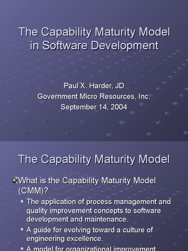 An Overview of the Capability Maturity Model and its Role in Improving ...