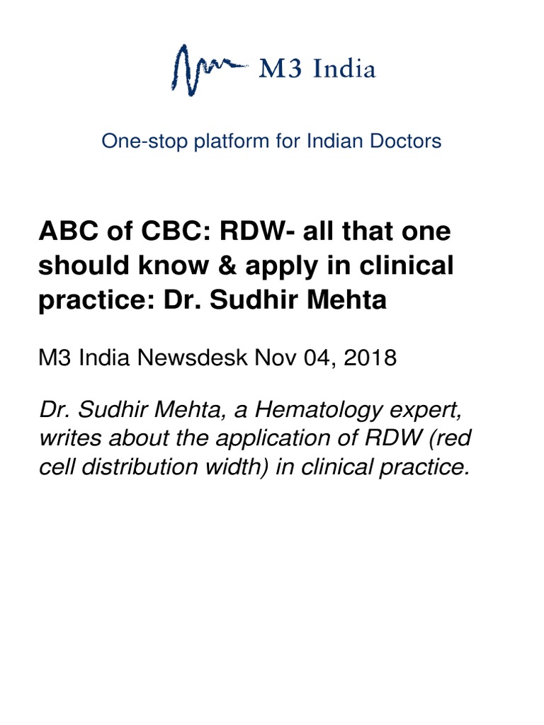 Abc of CBC | PDF | Anemia | Pathology