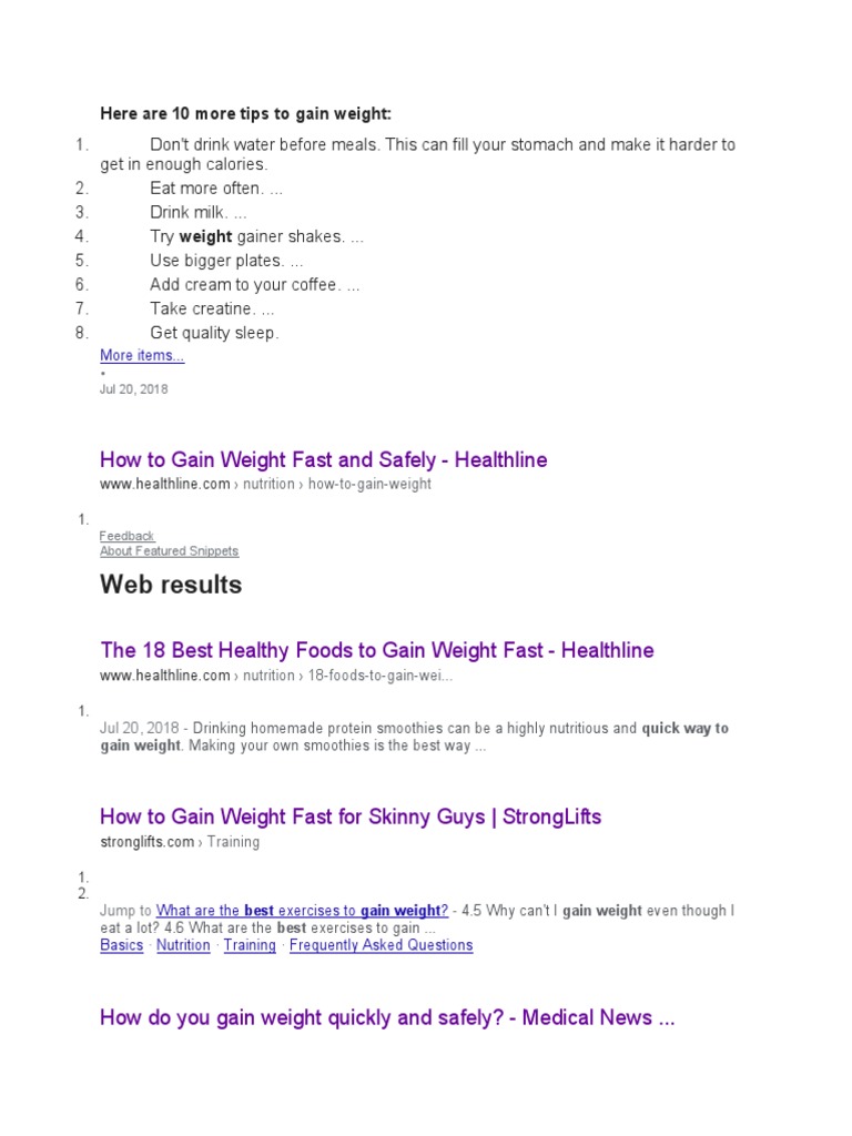 Here Are 10 More Tips To Easiest Way To Gain Weight | PDF | Weight Gain ...