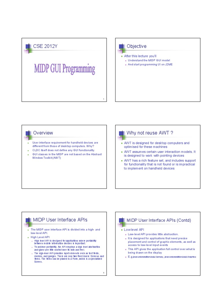 MIDP GUI Model for J2ME Development | PDF