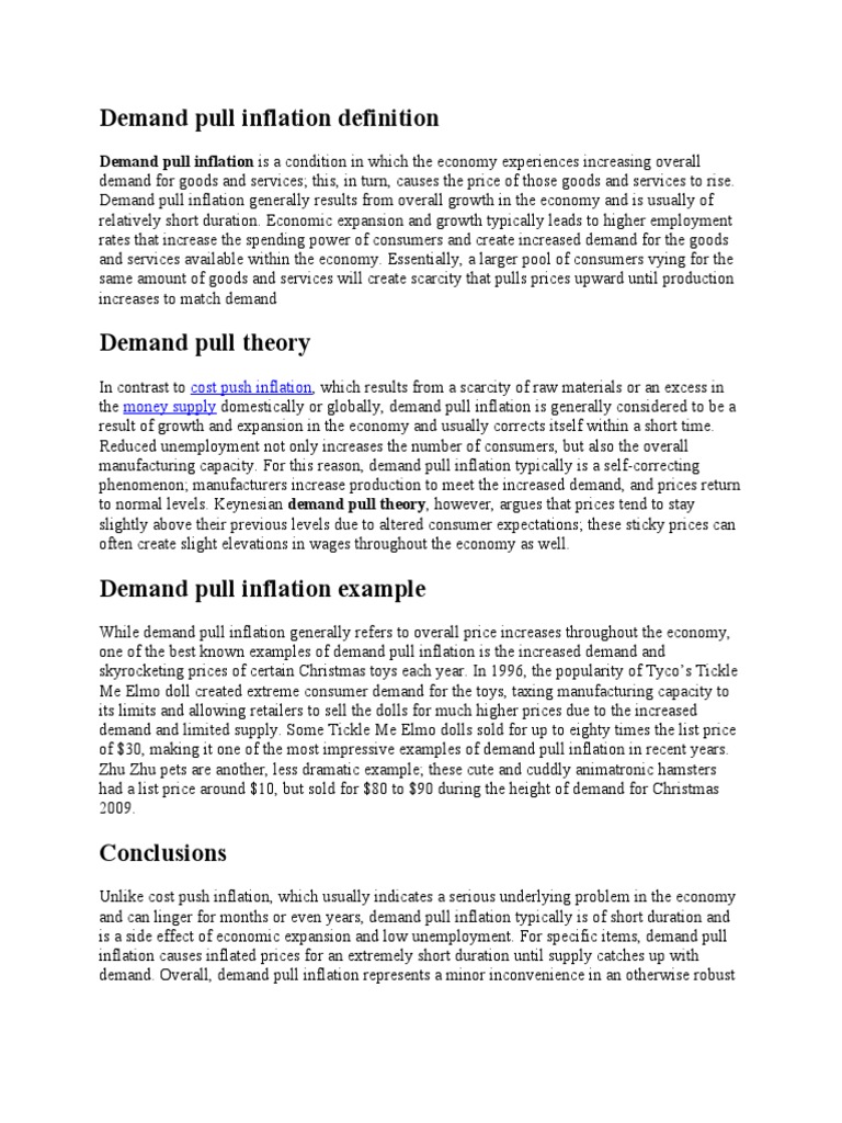 Demand Pull Inflation | PDF | Inflation | Economics
