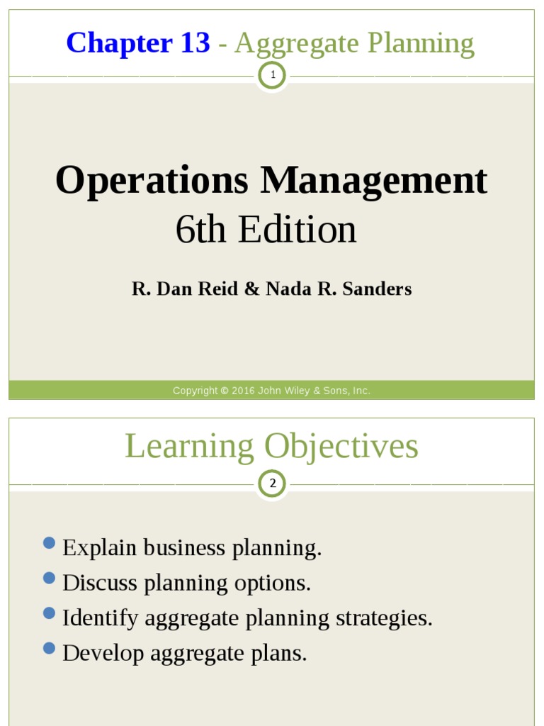 Aggregate Planning: Operations Management | PDF | Inventory | Profit ...