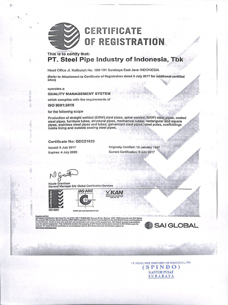 Setificat Iso Pipa Gip | PDF