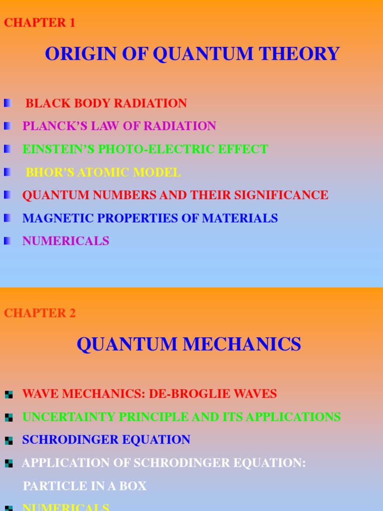 Origin of Quantum Theory: Planck'S Law of Radiation | PDF