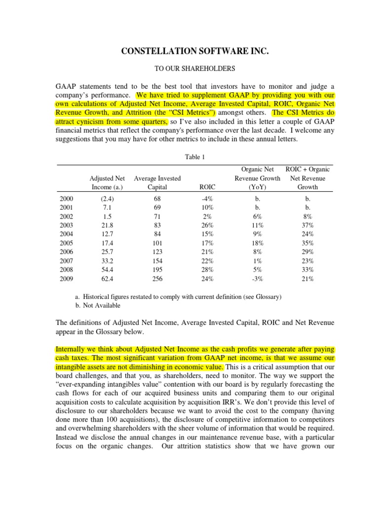 Constellation Software Inc | PDF | Mergers And Acquisitions ...