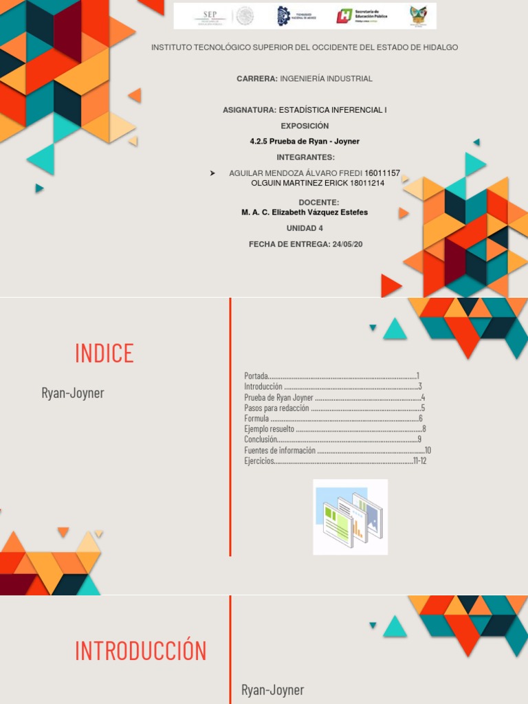 Precentacion Prueba-de-Ryan-Joyner | PDF | Estadísticas | Enseñanza de ...