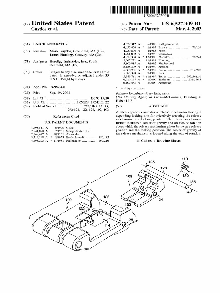 United States Patent: Gaydos Et Al | Download Free PDF | Rotation ...