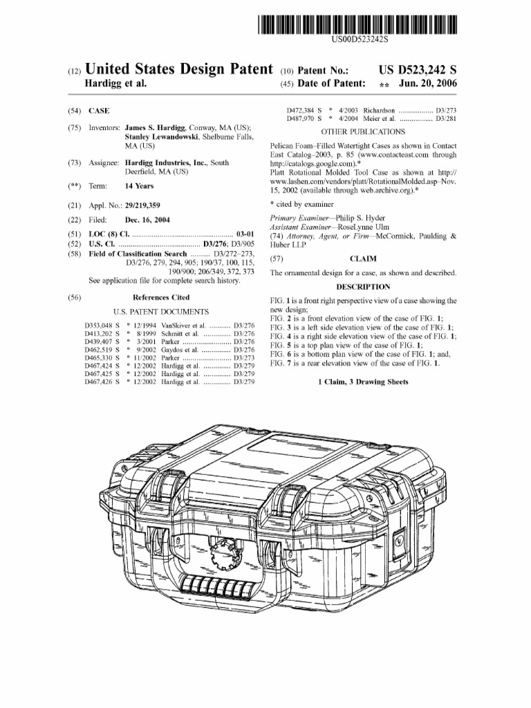 United States Design Patent (10) Patent No.: US D523,242 S | PDF ...