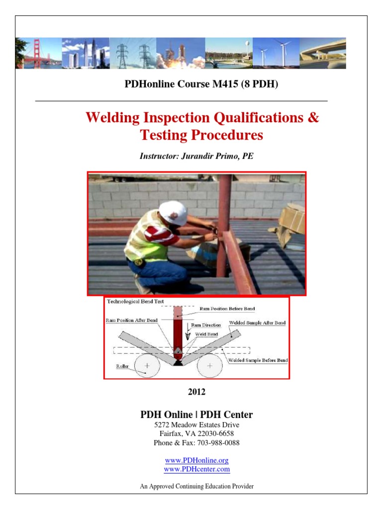 Excelente Welding Inspection Qualifications Testing Procedures PDF ...