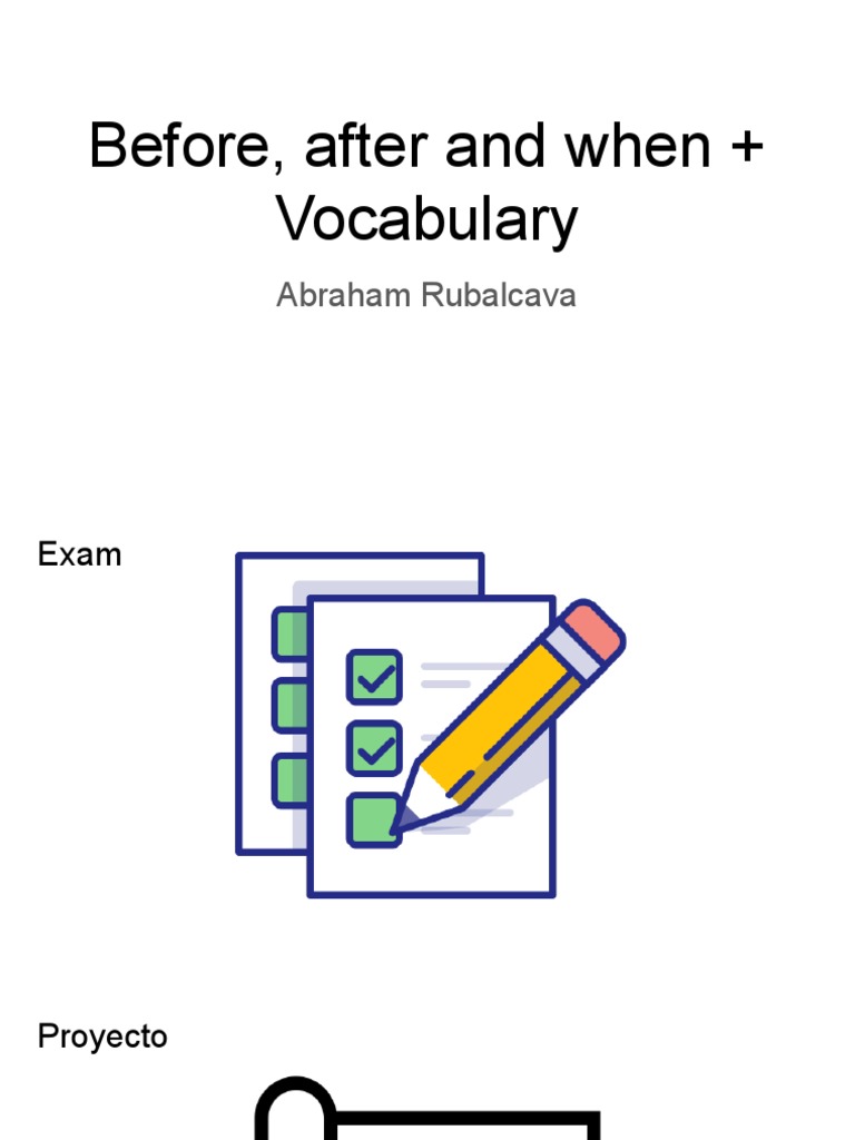 Before, After and When + Vocabulary | PDF