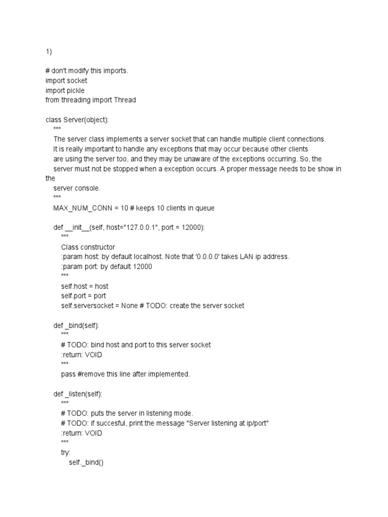 1) | PDF | Network Socket | Server (Computing)