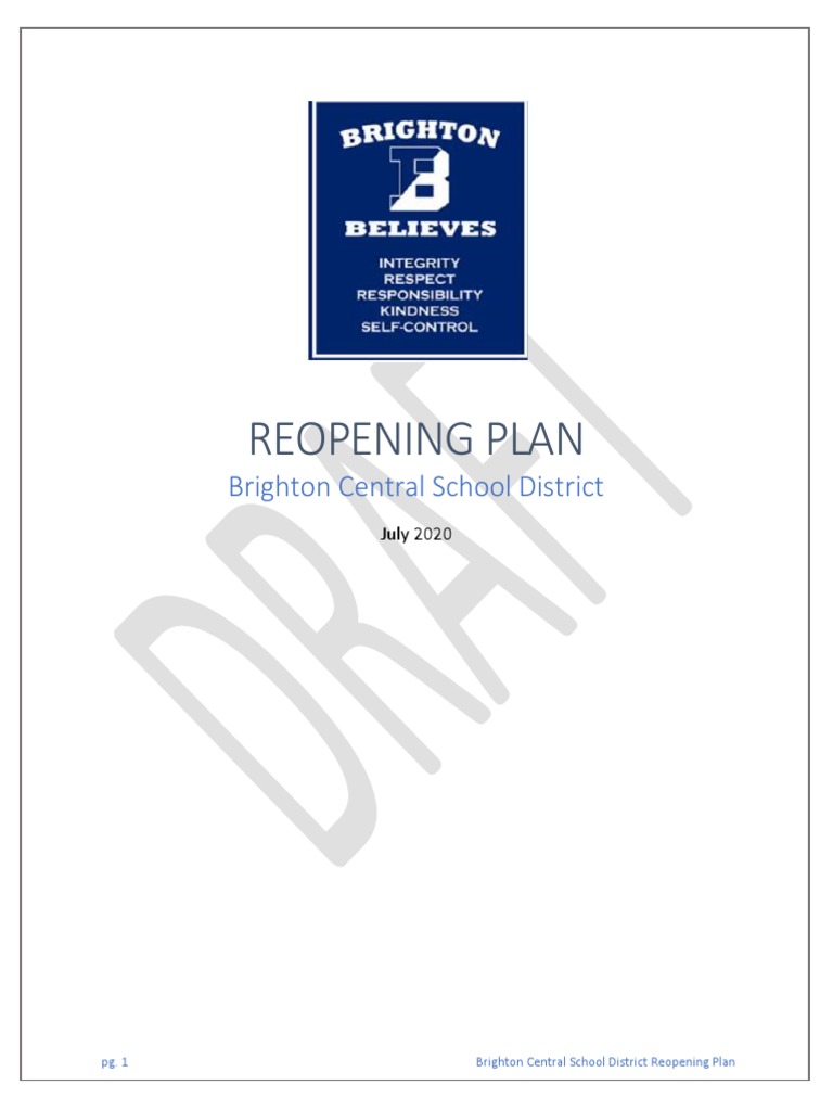 Reopening Plan: Brighton Central School District | PDF | Special Education | Individualized ...