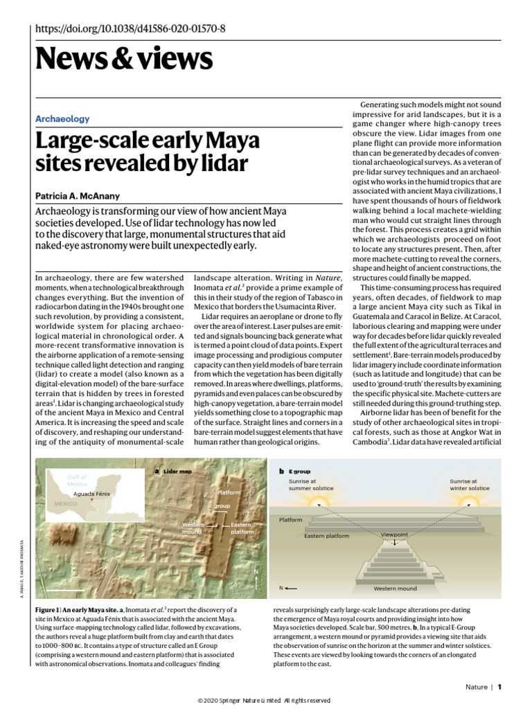 News & Views: Large-Scale Early Maya Sites Revealed by Lidar | PDF ...