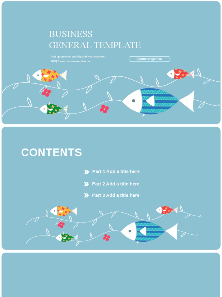 Cartoon Fish PowerPoint Templates | PDF
