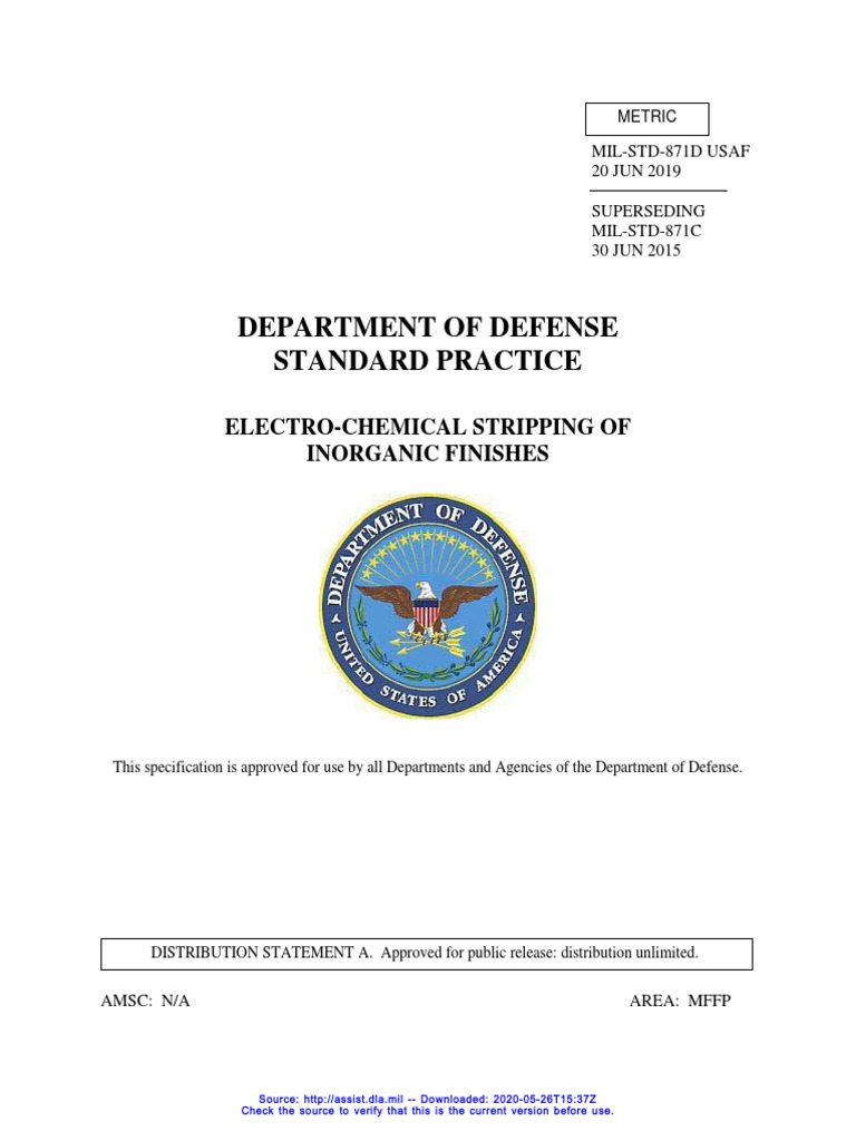 MIL-STD-871D: Electro-Chemical Stripping | PDF