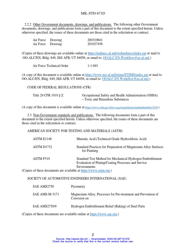 MIL-STD-871 REV. D - Part4 | PDF | Dangerous Goods | Toxicity