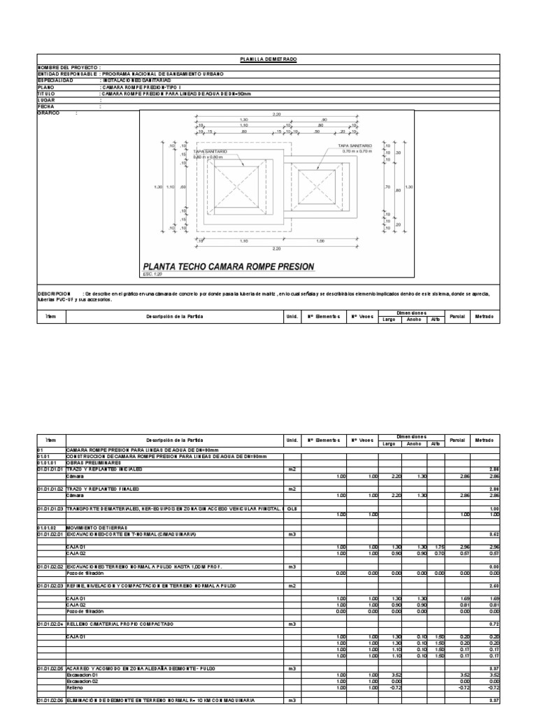Metrado y Ppto CRP DN 90mm | PDF | Edificios y estructuras | Hormigón