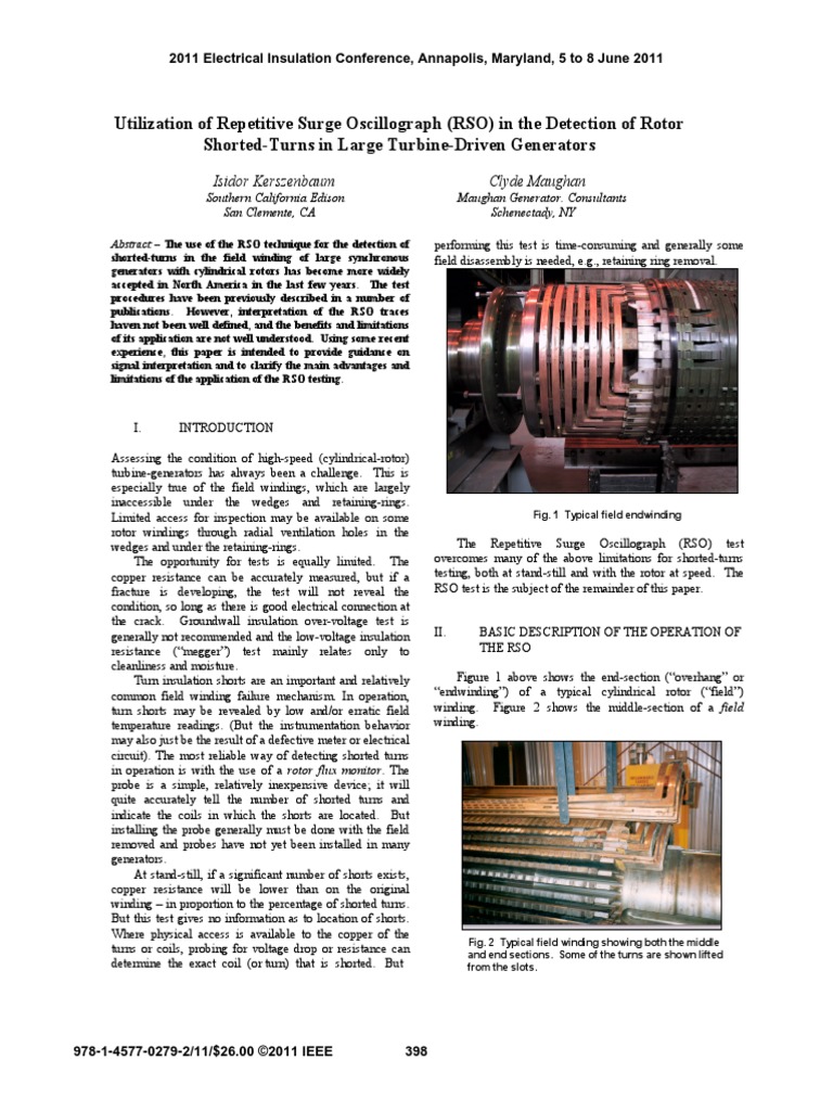 Utilization of Repetitive Surge Oscillograph (RSO) in The Detection of ...