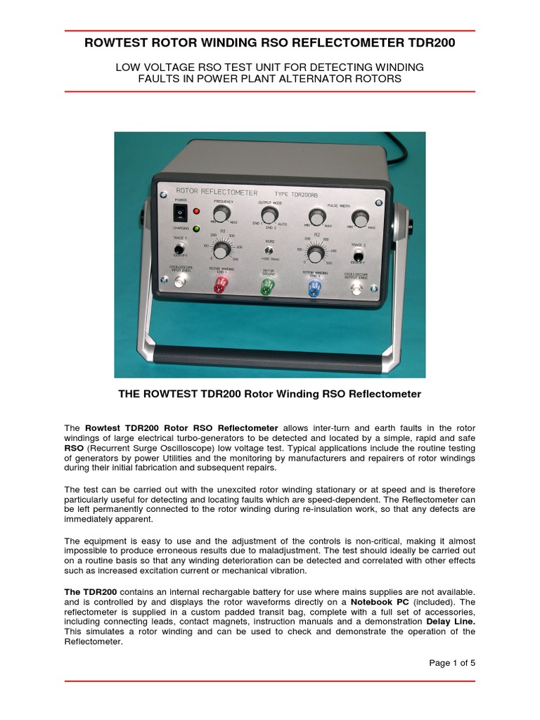Rowtest Reflectometer - 2 | PDF | Electromagnetism | Computer Engineering